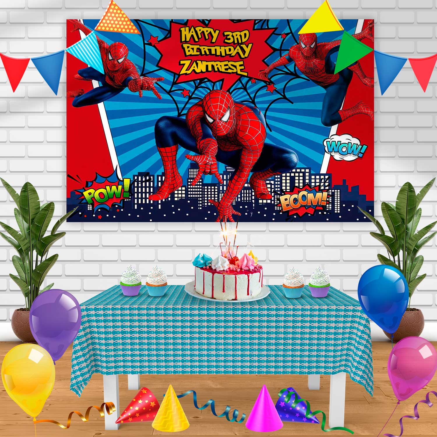 Spider Man Spi Birthday Banner Personalized Party Backdrop Decoration ... Spider Man Spi Birthday Banner Personalized Party Backdrop Decoration ...